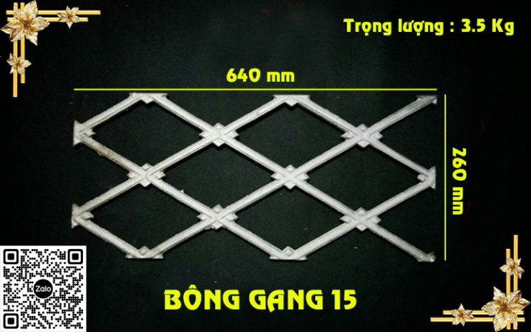 BÔNG GANG 15 | Mẫu bông gang cửa sắt hình caro